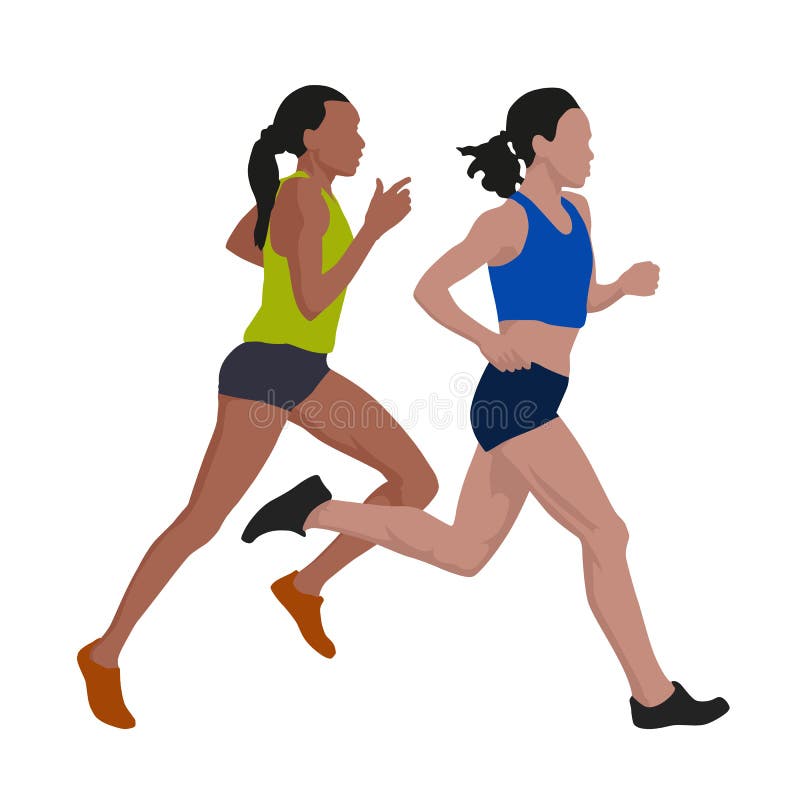 Two Girls Running Clipart