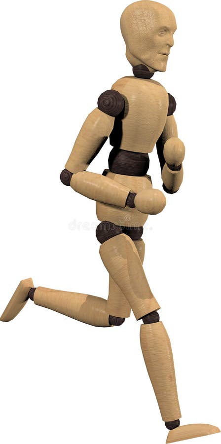 Running Wooden Dummy stock illustration. Illustration of joint - 15247431
