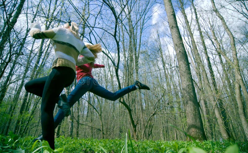 Running through the woods stock photo. Image of natural - 2501602