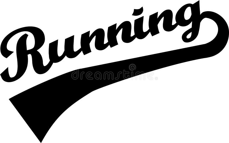 Running Word with Sprinting Silhouette Stock Vector - Illustration of ...