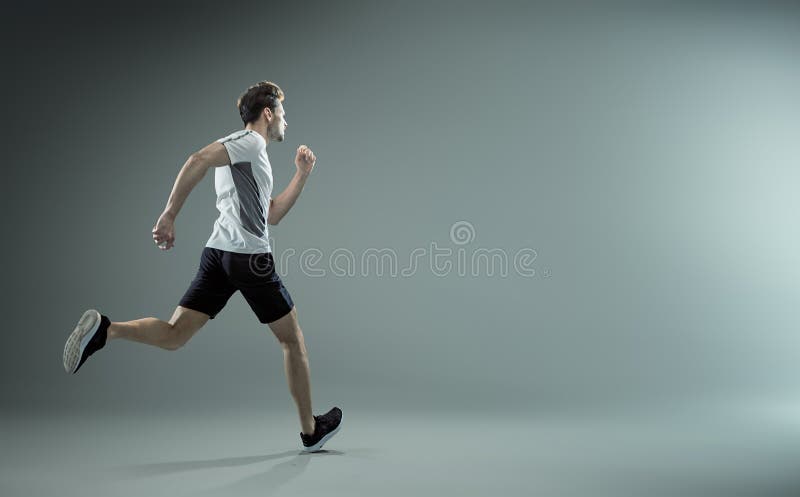 Running, Young Male Athlete - Isolated Stock Photo - Image of handsome ...
