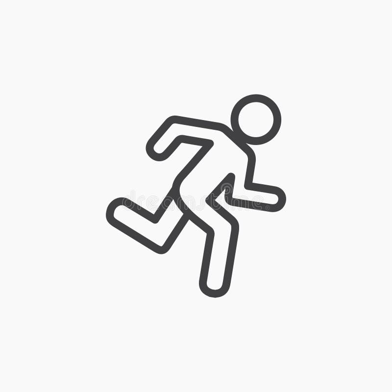 Runningline in Thin Line Black Color. Flat Simple Vector Symbols ...