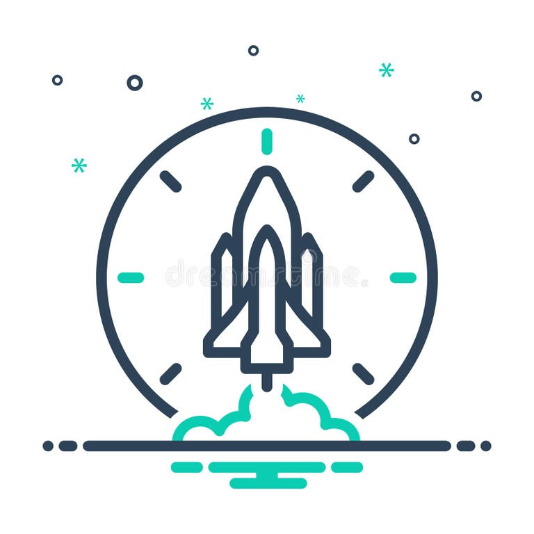 Mix Icon for Runtime, Sequence and Rocket Stock Vector - Illustration ...