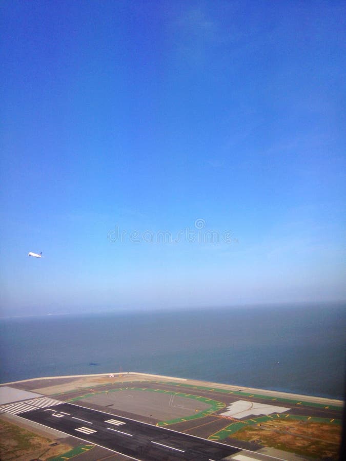 Runway stock photo. Image of view, ocean, blue, airfield - 88521462