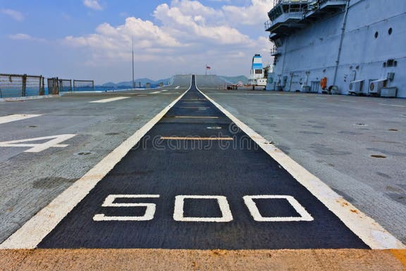 Runway on an Aircraft Carrier Stock Photo - Image of seal, aircraft ...