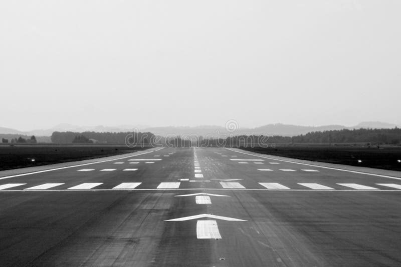 Runway with Displaced Threshold Stock Photo - Image of slope, airstrip ...