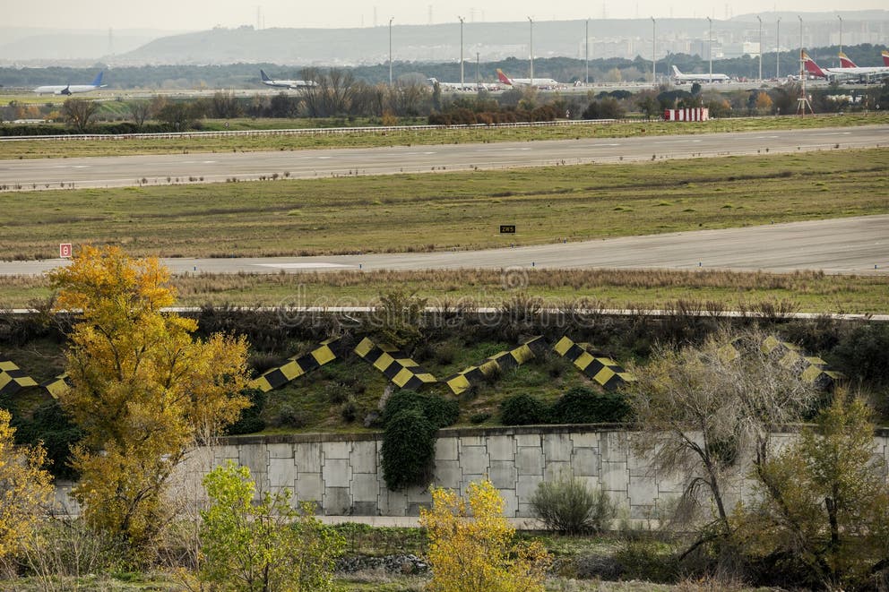 Runway End Area of an Airport Stock Image - Image of airfield ...