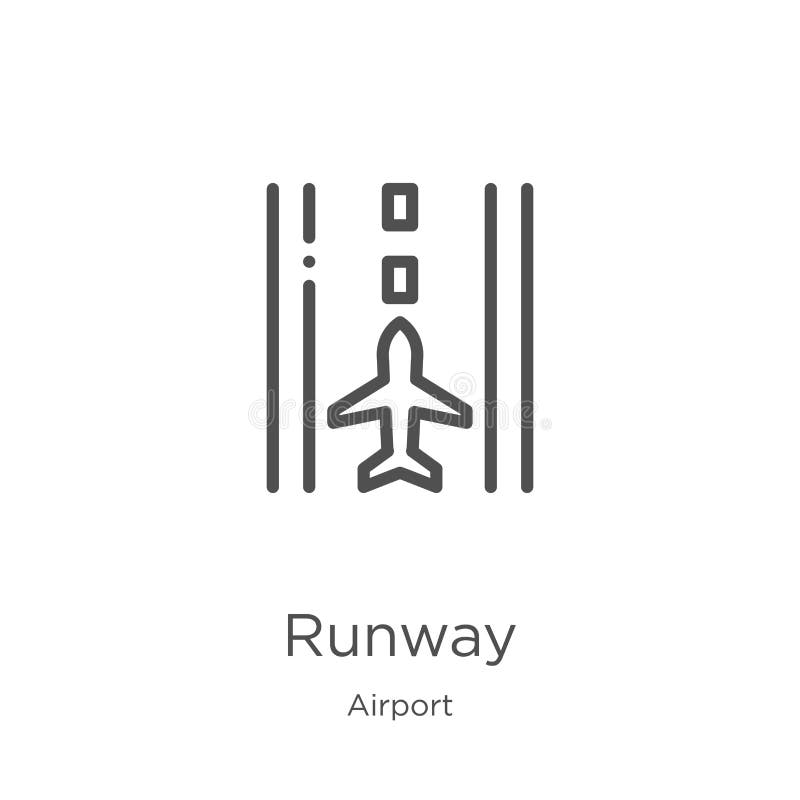 Runway Icon Vector from Airport Collection. Thin Line Runway Outline ...