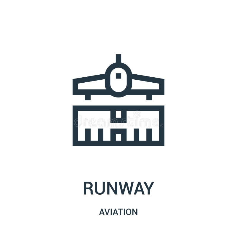 Runway Icon Vector from Aviation Collection. Thin Line Runway Outline ...
