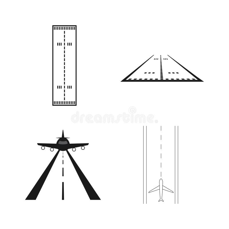 Runway icon vector stock illustration. Illustration of airfield - 290197641