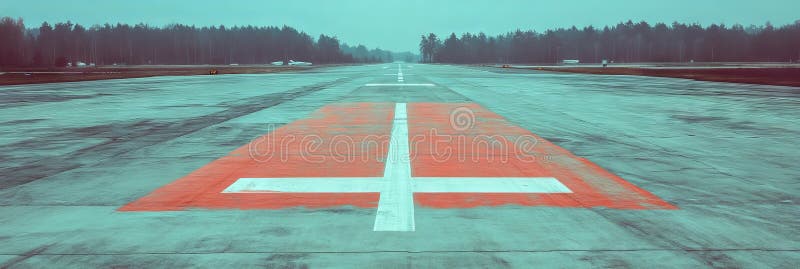 Runway Marked for Landing, Featuring a Unique Sand-covered Section and ...