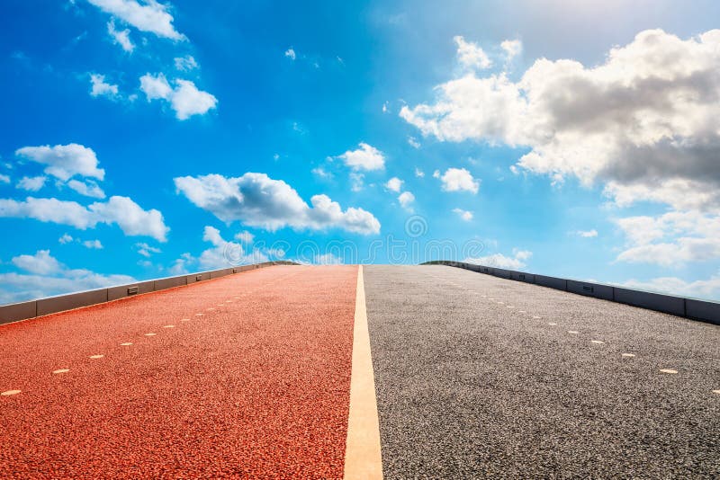 Runway Pavement and Sky Landscape Stock Image - Image of road ...