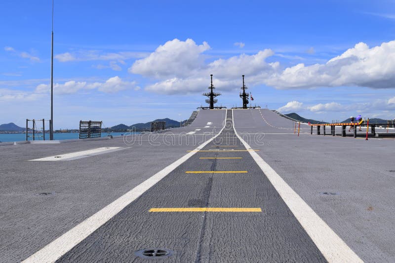 Runway on ship stock image. Image of strip, pilot, aviation - 77140391