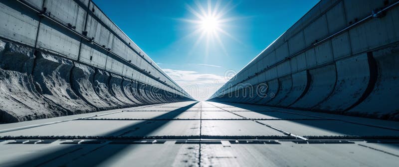 Runway Shot Highlighting Expansion Joints and Textured Concrete Under ...