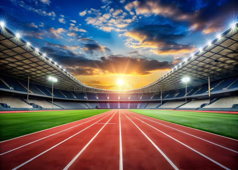 Runway stadium stock illustration. Illustration of modern - 369012441