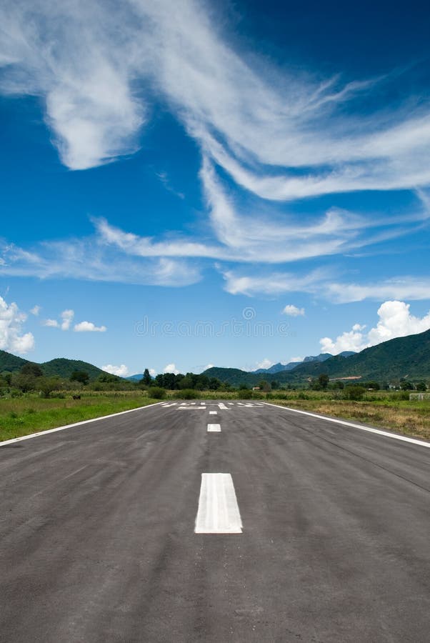 Runway Strip with Stunning Sky Stock Photo - Image of cloud, paint ...