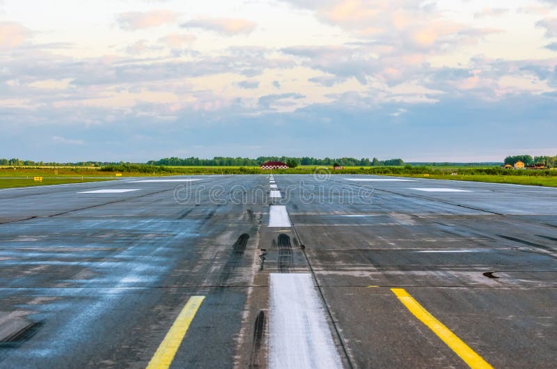 Runway at Takeoff on Battleship Stock Image - Image of approaching ...
