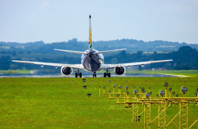 Runway stock image. Image of runway, landing, green, airfield - 32691965