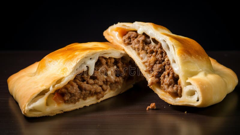 Runza: Yeast Dough Bread Pocket with Beef and Cabbage Filling Stock ...