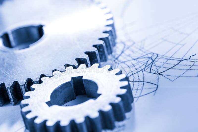 Ruote Dentate D'acciaio Sul Disegno Immagine Stock - Immagine di ...