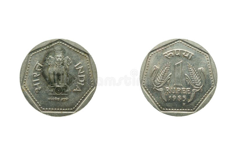 1 Rupe Coin India Front and Back Stock Photo - Image of business ...