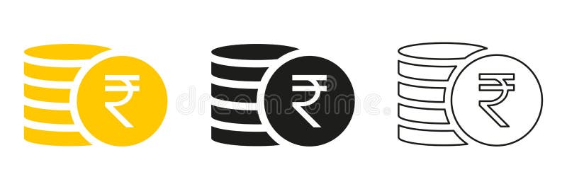 Rupee Stack Coin, Flat Icon Money Design, Cash Sign Vector Illustration ...