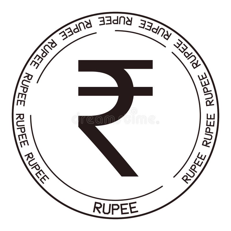 Rupee Currency Logo on White Background. Stock Vector - Illustration of ...