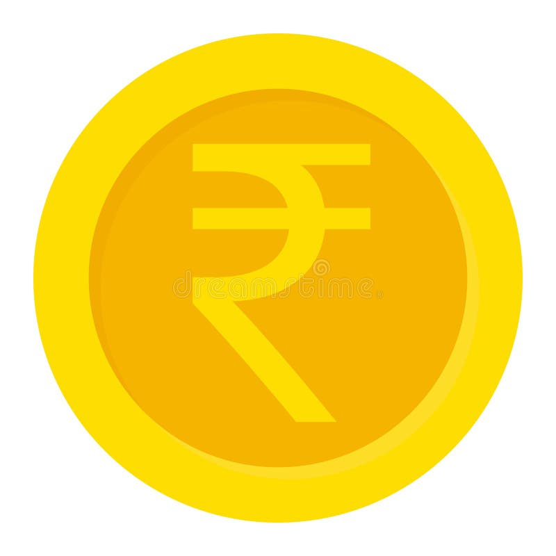 Rupee gold coin stock vector. Illustration of symbol - 341374348