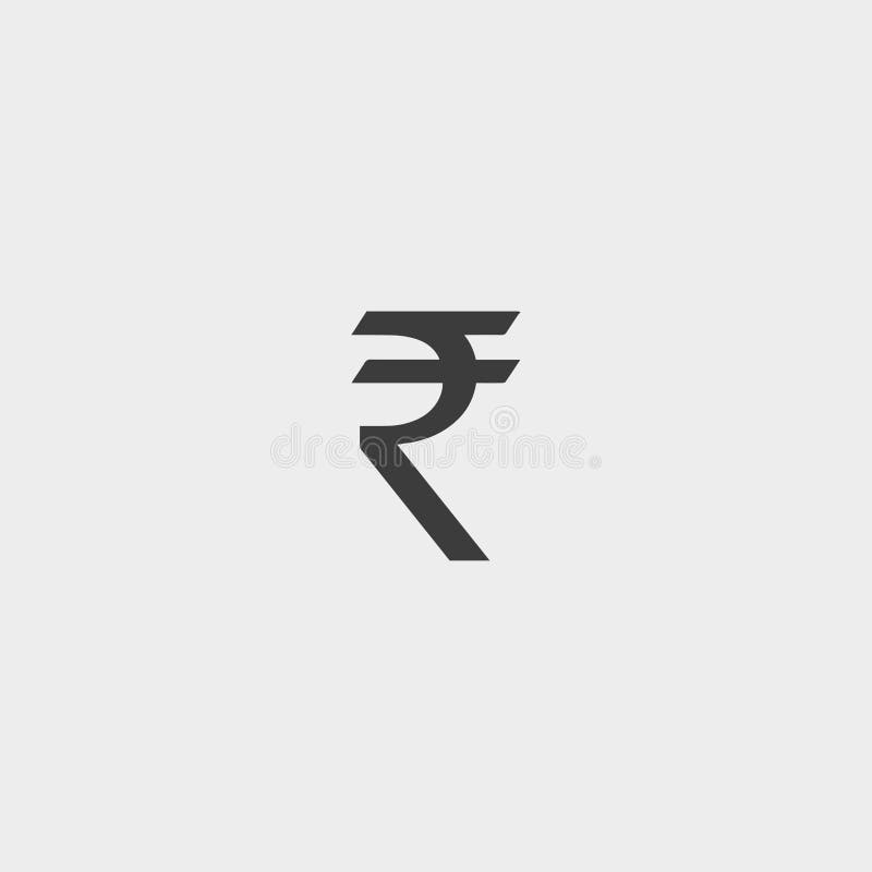Rupee Icon in a Flat Design in Black Color. Vector Illustration Eps10 ...