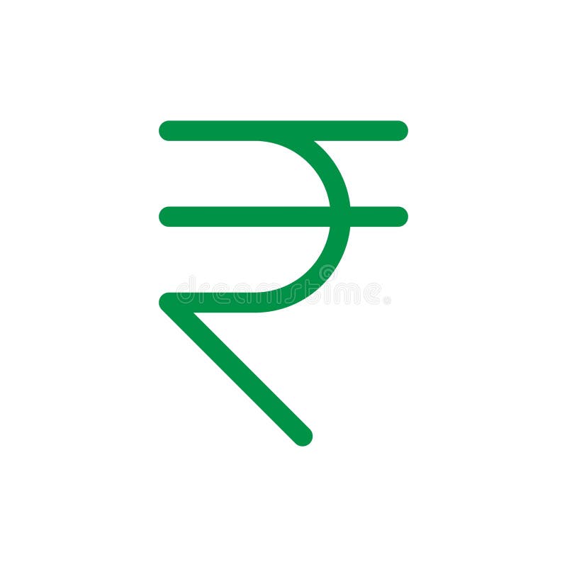 Rupee Icon Thin Outline Art Symbol Stock Vector - Illustration of sign ...
