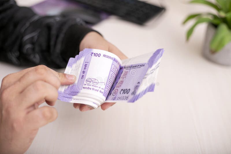 Rupee Indian Currency Cash Bundles Stock Image - Image of gandhi, mudra ...