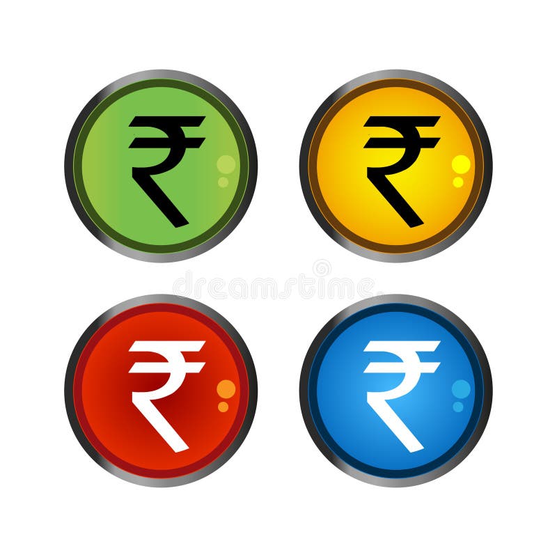 Rupee Button, Colorful Icons, Set Icon. Vector Stock Vector ...