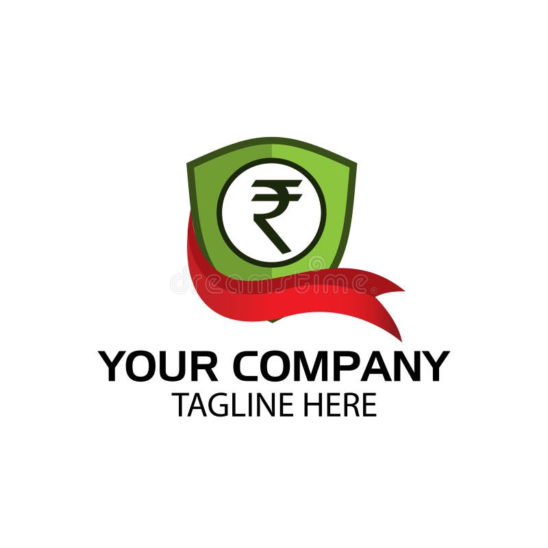 Rupee Shield Logo, Flat Design. Vector Illustration on White Background ...