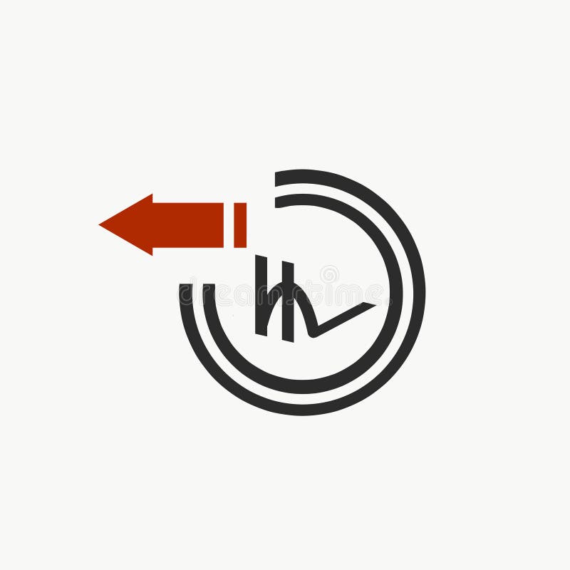 Rupee Sign with Black Circle and Red Arrow Stock Illustration ...