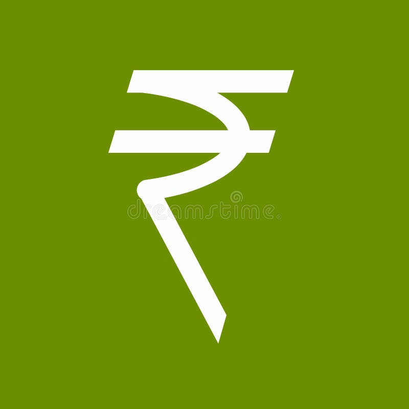 Green Color Rupee Sign in Blue Circle Stock Illustration - Illustration ...