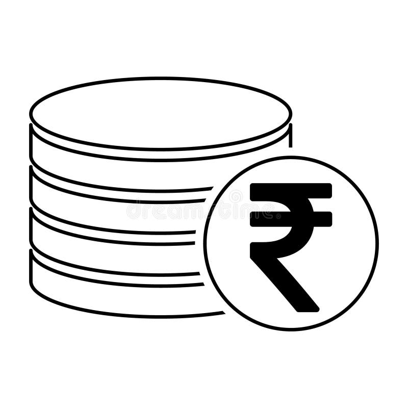 Rupee Stack Coin, Flat Icon Money Design, Cash Sign Vector Illustration ...