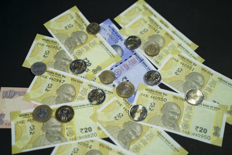 5, 10 and 20 Rupees Indian Currency or Coin. Stock Photo - Image of ...