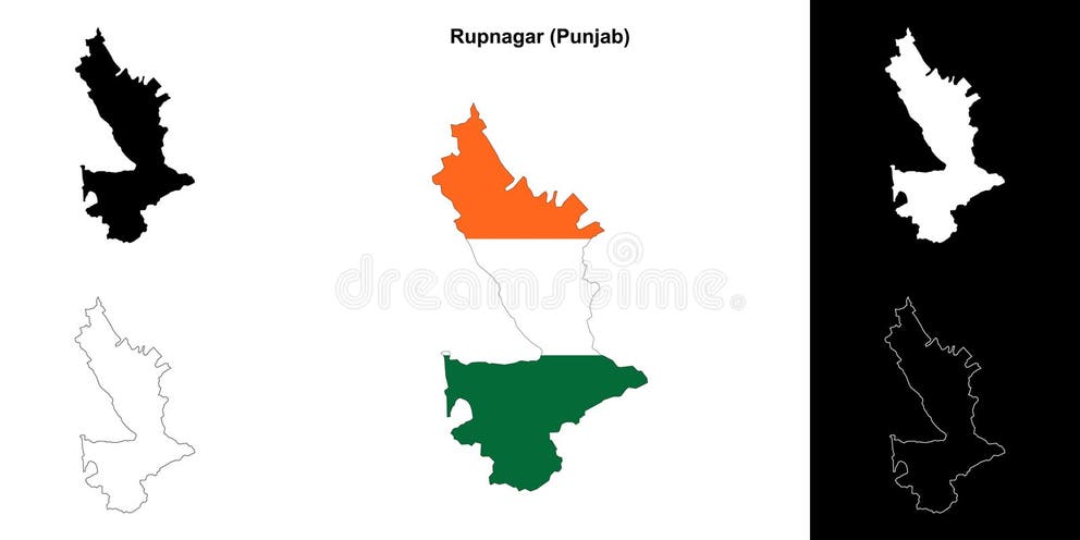 Rupnagar outline map stock vector. Illustration of punjab - 368836512