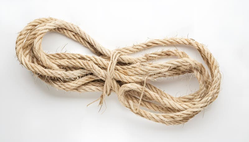 Rupture of Hemp Rope on White Background Stock Image - Image of collage ...