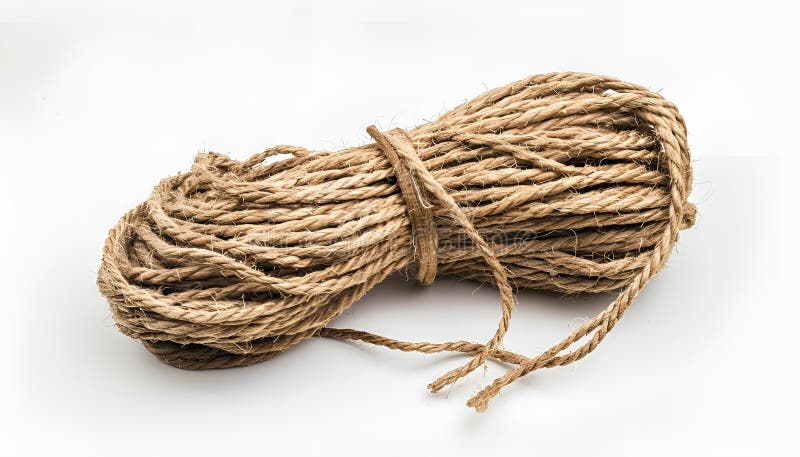 Rupture of Hemp Rope on White Background Stock Photo - Image of ...
