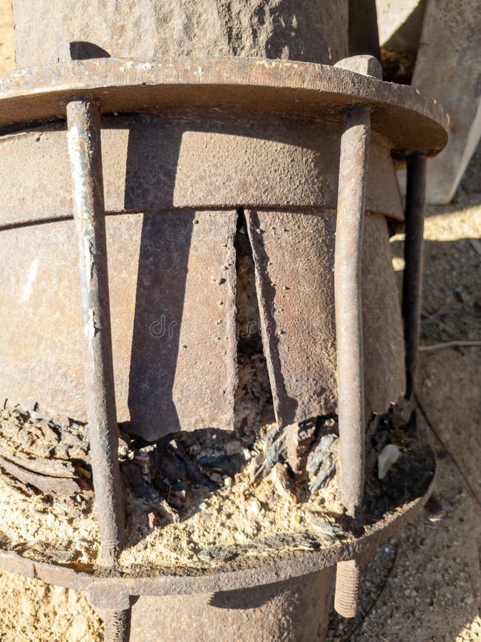 Metal Pipe Flanges Exposed To Elements Stock Image - Image of brown ...