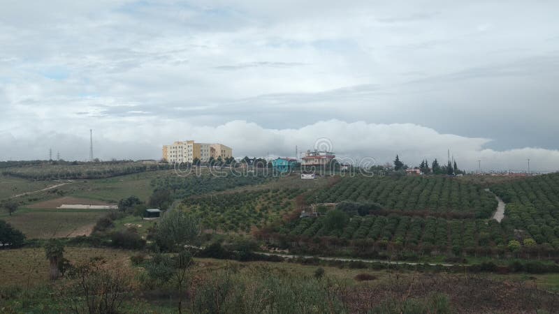 Rural Areas over the city stock image. Image of skyline - 213629219