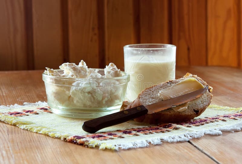 Rural breakfast with milk stock image. Image of table - 24223937