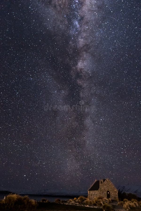 Rural Brick House on a Starry Night Stock Image - Image of blissful ...