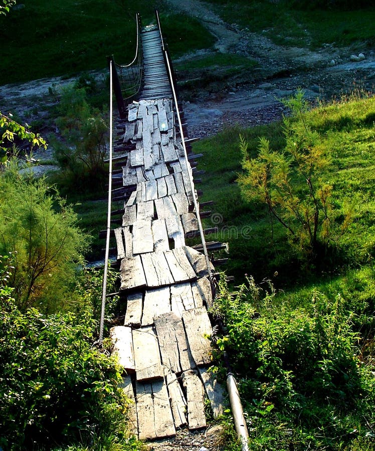 Rural Bridge stock image. Image of bent, cable, green, grass - 241115