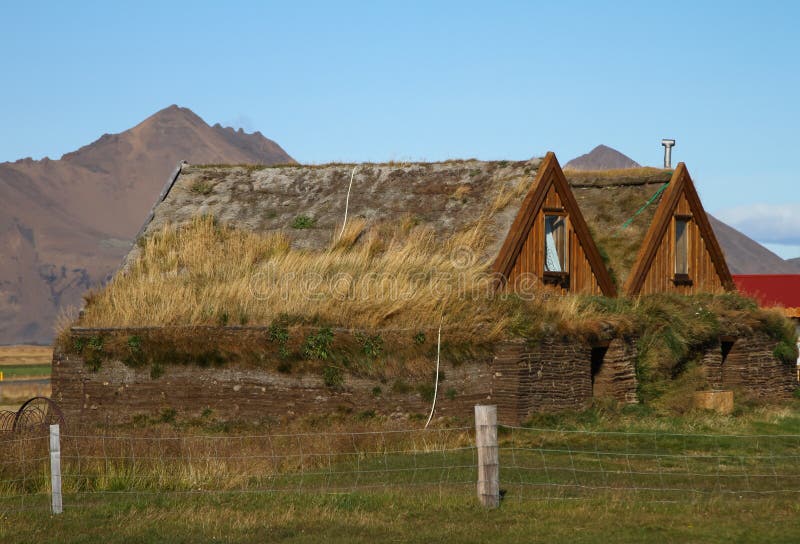 Rural Buildings in Iceland Highland Stock Photo - Image of blue, grass ...
