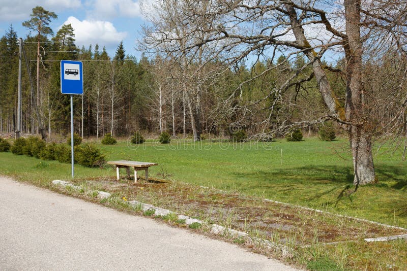Bus Stop in the Countryside Stock Photo - Image of alone, female: 26433502