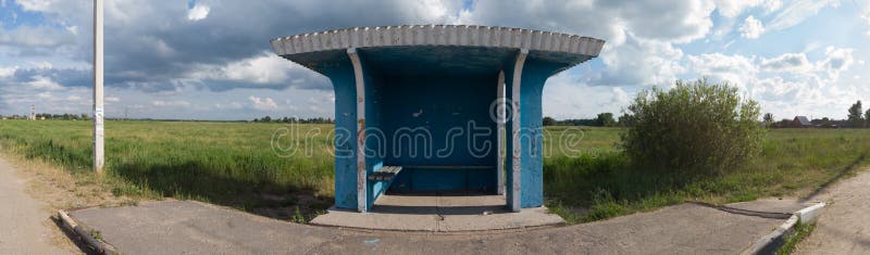 Rural Bus Stop on the Country Road Stock Image - Image of ...