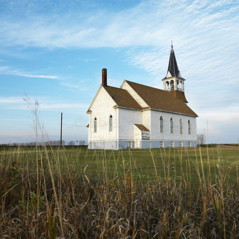 Rural church in field. stock photo. Image of rural, square - 2042370