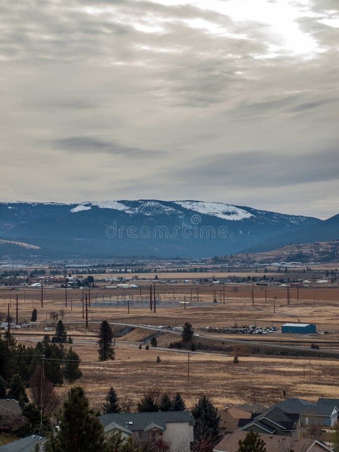 A Rural Community in a Wide Valley Stock Photo - Image of ranch, trees ...